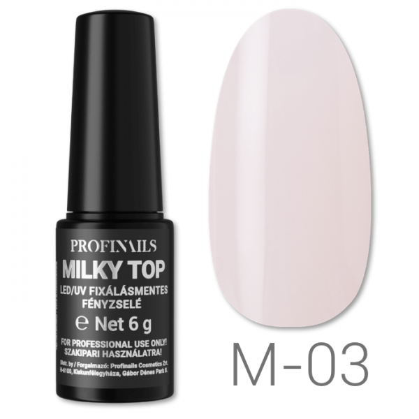 Profinails Milky Top fixálásmentes LED/UV fényzselé 6g No.M-03 Blush ...